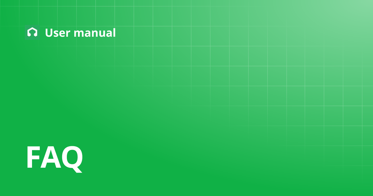 FAQ | User manual
