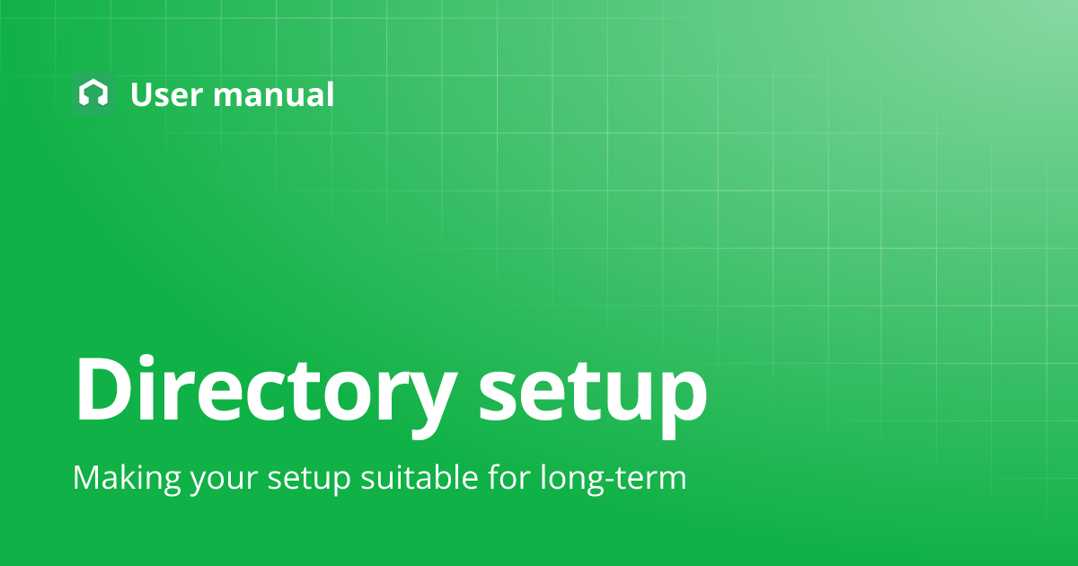 Directory setup | English Current (1.3.x) | User manual