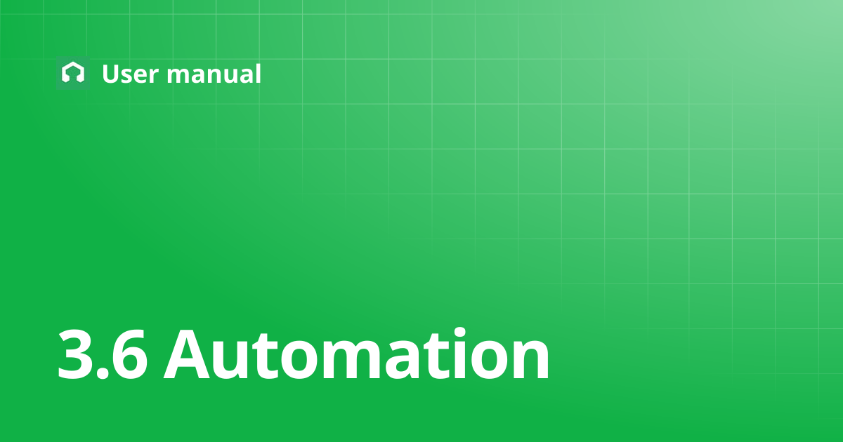 3.6 Automation | 日本語 | User manual