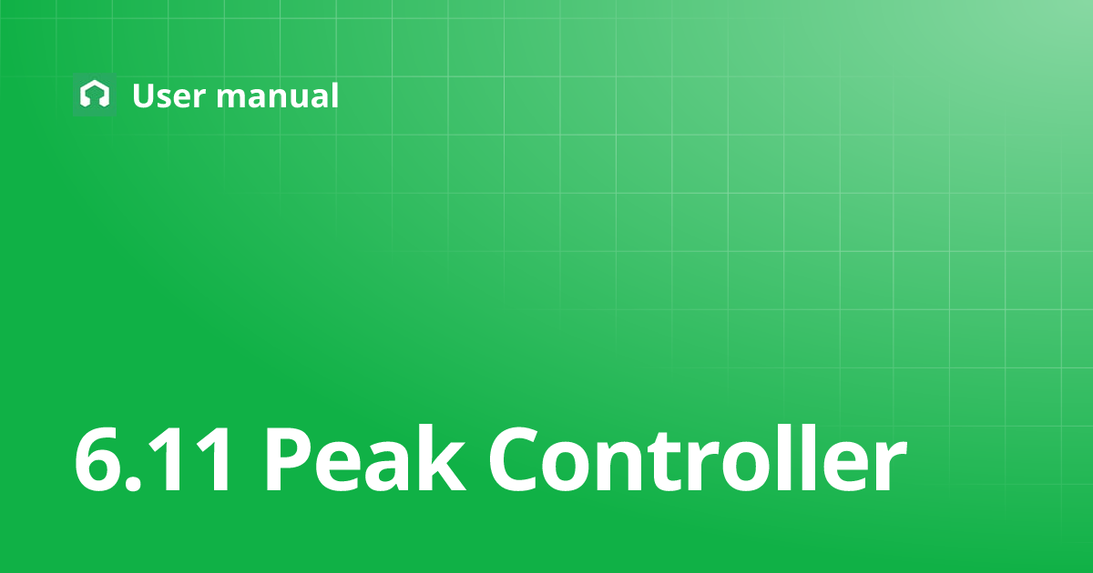 6.11 Peak Controller | User manual