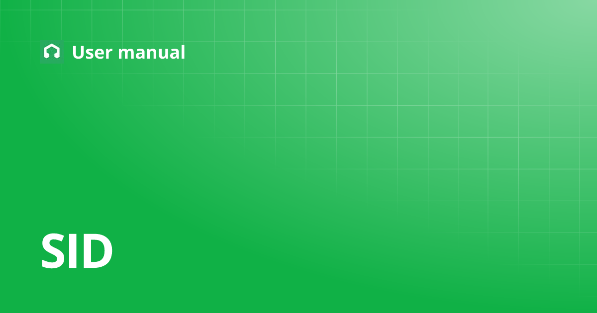 SID | User manual