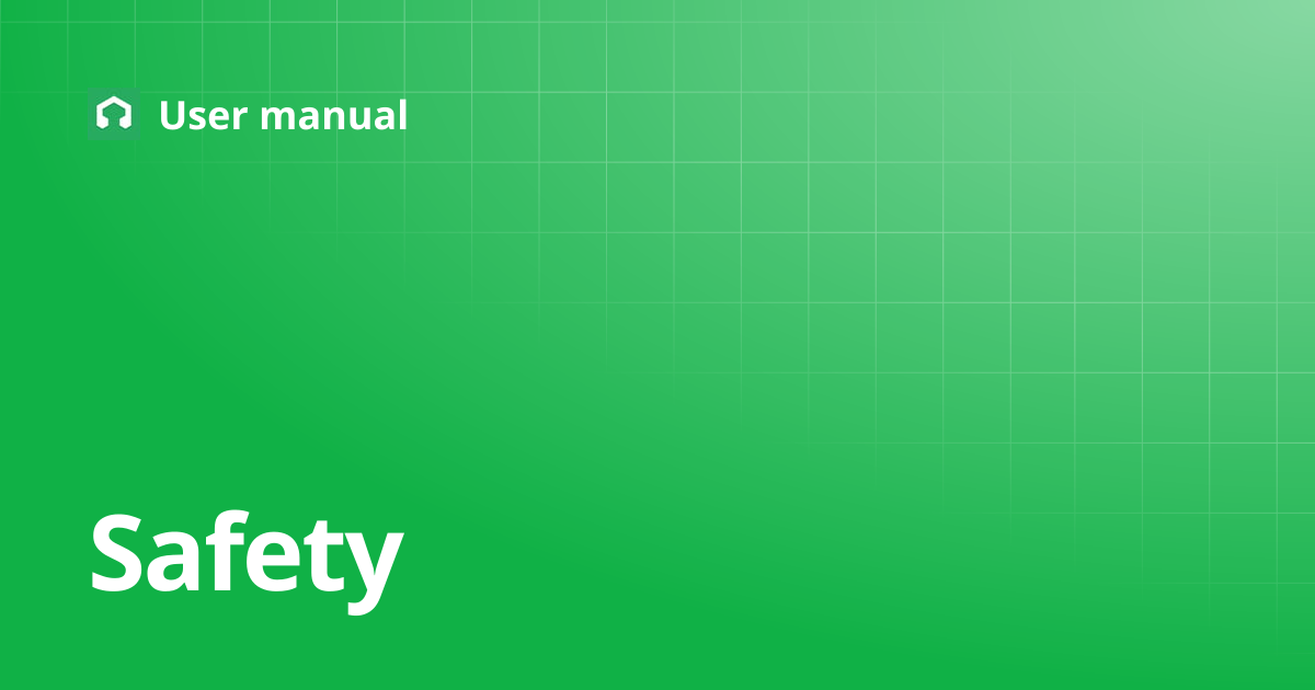 Safety | User manual